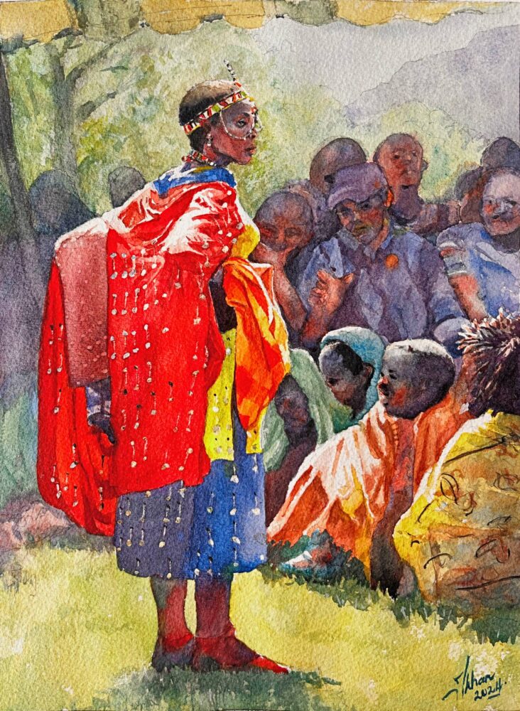 Standing Out From The Crowd – Watercolor Art Southern Africa